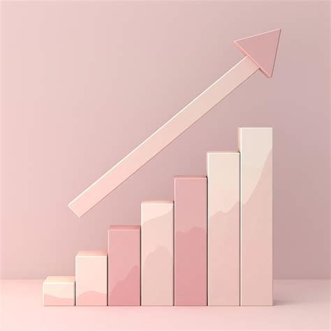 A Pink Arrow Pointing Up At A Graph With A Arrow Pointing Up Premium AI Generated Image