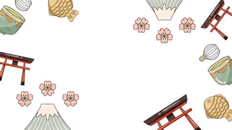 Japanese Style Cute Border Cartoon Japan Cute Japanese Style Png