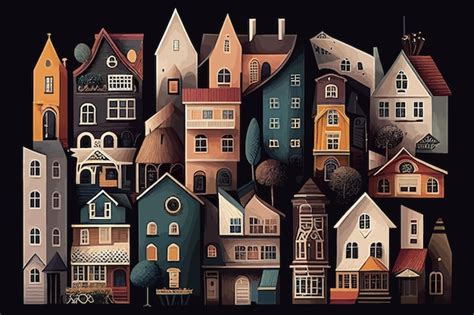 Premium Vector Multistorey Buildings Vector Illustration Desing