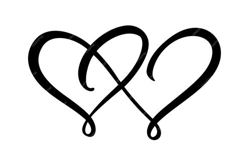 Premium Vector Two Love Heart Signs Romantic Vector Illustration Icon