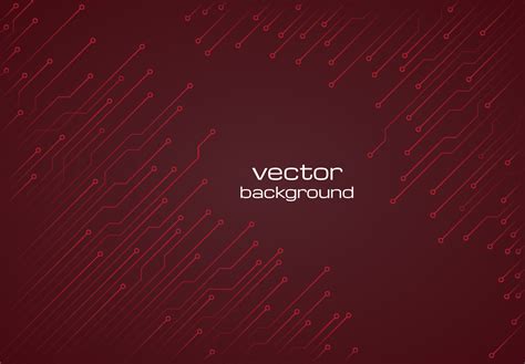 Abstract Technological Dark Red Background With Elements Of The Microchip Circuit Board