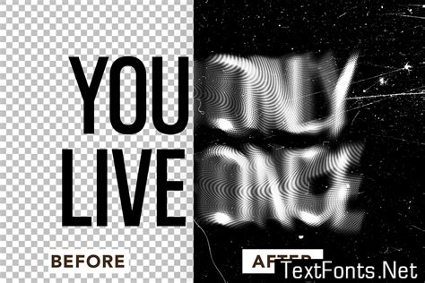 Halftone Distorted Text Effect Sr362nr