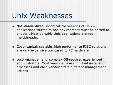 Windows Nt Vs Unix Cosc 513 Operating Systems