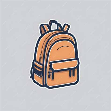 Милый мультфильм Школьная сумка клипарт Векторная иллюстрация Премиум Ai сгенерированный вектор