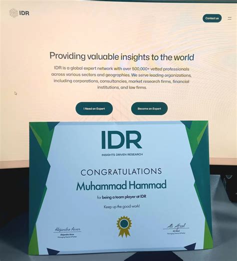 Muhammad Hammad On Linkedin Teamplayer Erm Idr Award