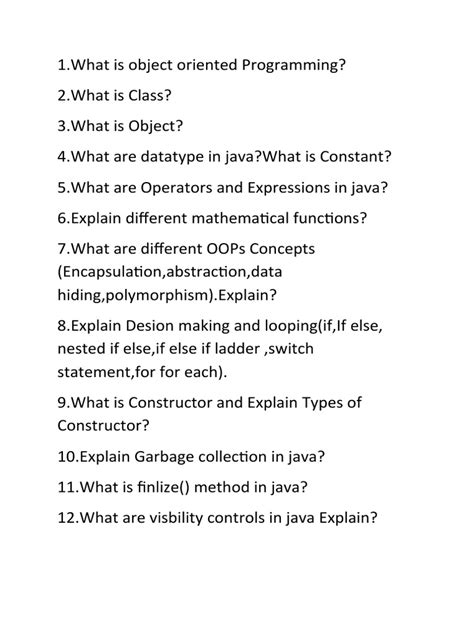 Java Oral Question Pdf