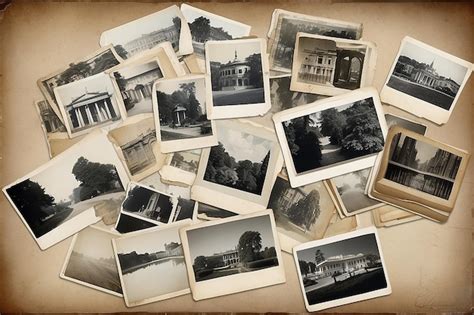 Premium Photo Stack Of Old Photos With Clipping Path For The Inside