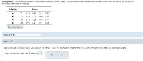 solved a construct an anova table using excel find the