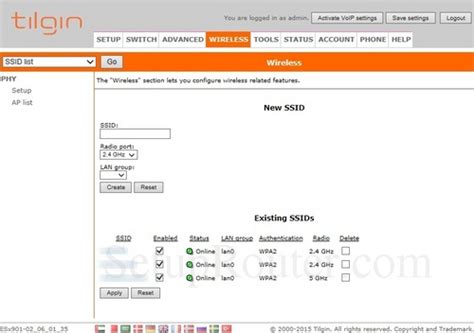 Tilgin HG2381 Screenshots