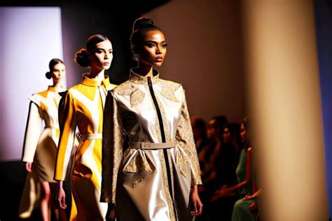 Modelos Con Ropa De Diseñador Caminan Por La Pasarela En Un Desfile De