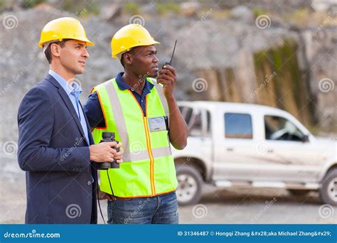 Trabajador Del Encargado De Mina Imagen De Archivo Imagen De Coworker Azul