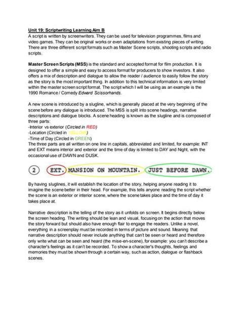 unit 19 scriptwriting docx