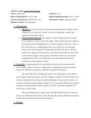 PHYS Lab Docx Lab No Title Lab RC Circuits Name Goral
