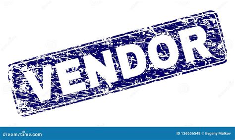 Scratched Vendor Framed Rounded Rectangle Stamp Stock Vector