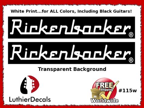 Rickenbacker Decals Guitar Waterslide Headstock Logo 115w Luthier