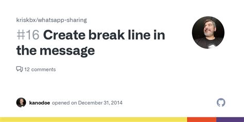 Create Break Line In The Message Issue Kriskbx Whatsapp Sharing GitHub