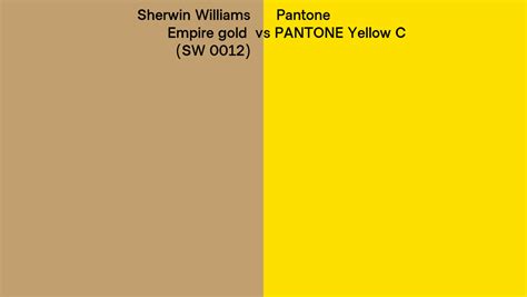 Sherwin Williams Empire Gold Sw 0012 Vs Pantone Yellow C Side By Side