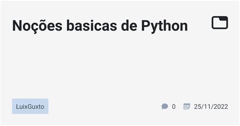 No Es Basicas De Python Luixguxto Tabnews