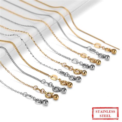 여성을위한 더블 컬러 스테인레스 스틸 체인 참 목걸이 잠금 쇄골 체인 조절 디자인 파티 쥬얼리 망 체인 Aliexpress