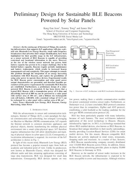 Pdf Preliminary Design For Sustainable Ble Beacons Powered By T Hk James Projects