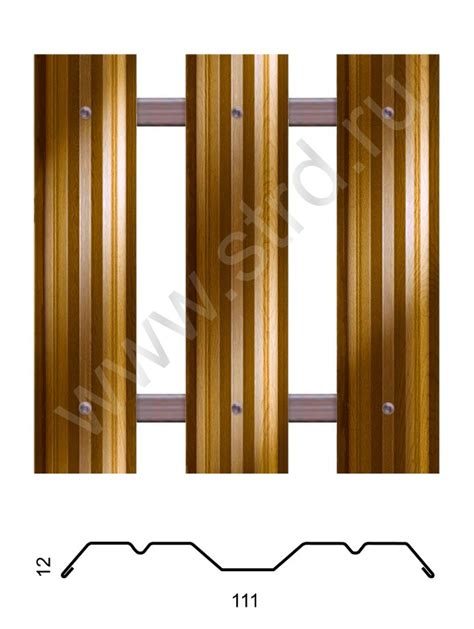 Штакетник металлический М-111-Т прямой 0.111м 0.5мм Ecosteel теxture ...
