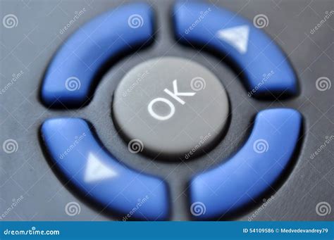 Remote Control Ok Button Realistic Stock Illustration Image