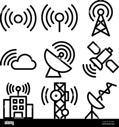 Antenna Wireless Icon Set Featuring Wifi Radio And Signal Device