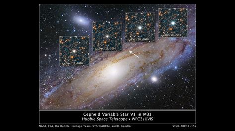 Cepheid Variable Star V1 In Andromeda Galaxy Hubble Tracker