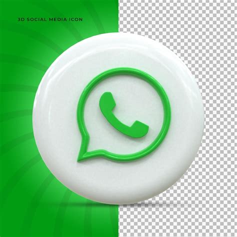 Whatsapp logo 3d brillante colorido y diseño de iconos 3d de redes