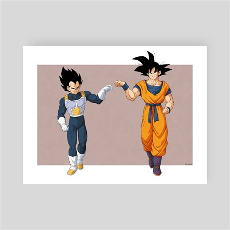 Goku And Vegeta Fist Bump Redux An Art Print By Mcjamie Inprnt