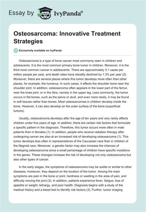 Osteosarcoma Innovative Treatment Strategies 493 Words Research