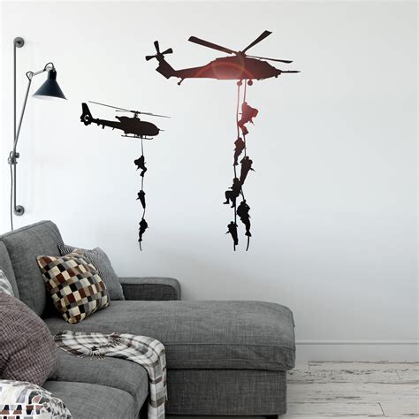 Helicopter Vinyl Decal Marines Military War Soldier Wall Sticker Uniqu