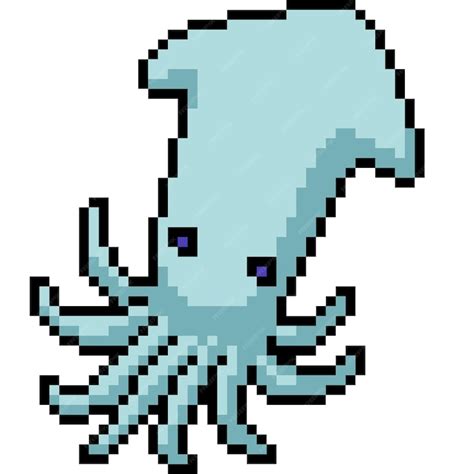 Premium Vector Pixel Art Of Blue Squid Tentacle