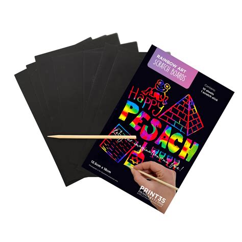 Rainbow Art Scratch Boards For Pesach Pictures Print35