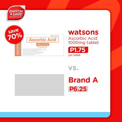 Watsons Generics Ascorbic Acid 500mg 1 Tablet Watsons Philippines