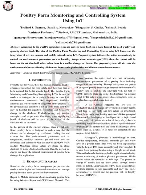 9 Poultry Farm Monitoring And Controlling System Using Iot Pdf Internet Of Things Sensor