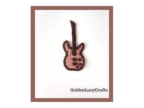 Crochet Pattern Electric Guitar Applique Motif Etsy