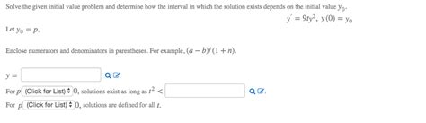 Solved Solve The Given Initial Value Problem And Determine