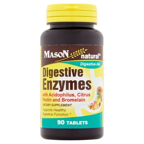Mason Natural Digestive Aid Enzymes With Acidophilus Citrus Pectin And