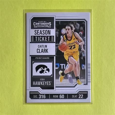 Billet De Saison 2024 Panini Caitlin Clark Collection Contenders Cc2