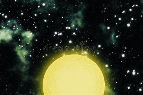 Sun And The Universe Galaxies And Stars Stock Illustration