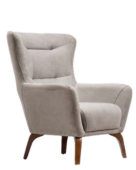 Jvmoebel Sessel Ohrensessel Sessel Wohnzimmer Stoffsessel Grau Polster