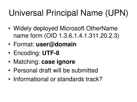 PPT Universal Principal Name UPN PowerPoint Presentation Free