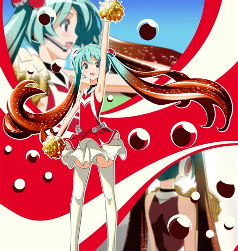 Safebooru Aqua Eyes Aqua Hair Armpits Arms Up Cheerleader Cola Miku