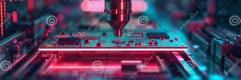 A Circuit Board Manufacturing Line With Machines Precisely Placing And Soldering Tiny Electronic