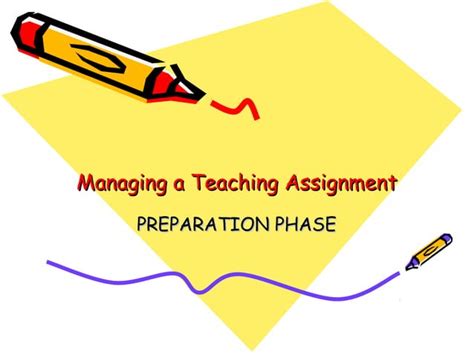 Managing A Teaching Assignment Ppt