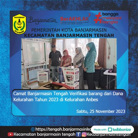 Camat Banjarmasin Tengah Verifikasi Barang Dari Dana Kelurahan Tahun