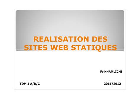Realisation Des Sites Web Statiques