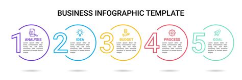 Business Infographic Work Process 5 Steps Vector Image