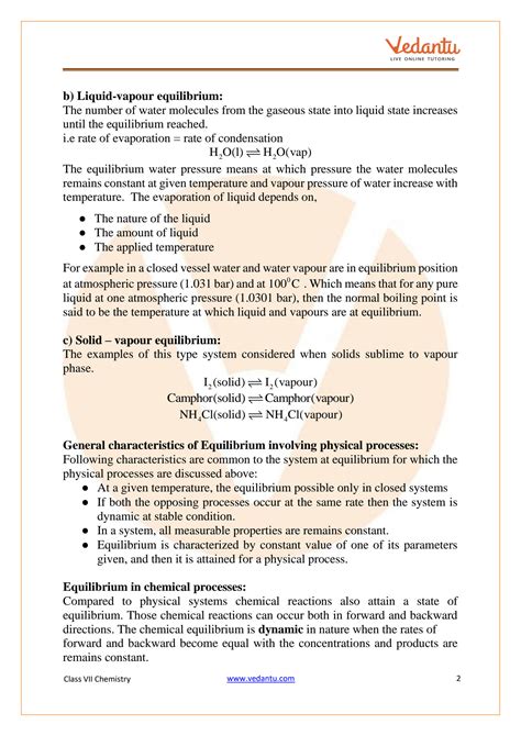 SOLUTION Class 11 Chemistry Revision Notes Equilibrium Studypool
